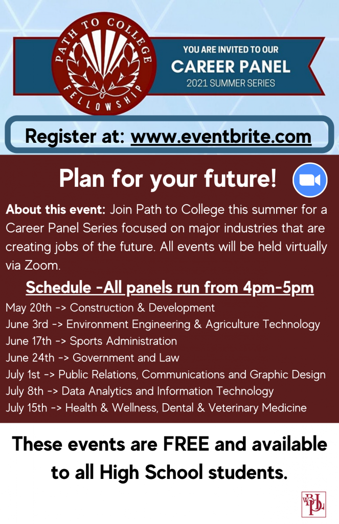 » College Career Path Panel Flyer May_July